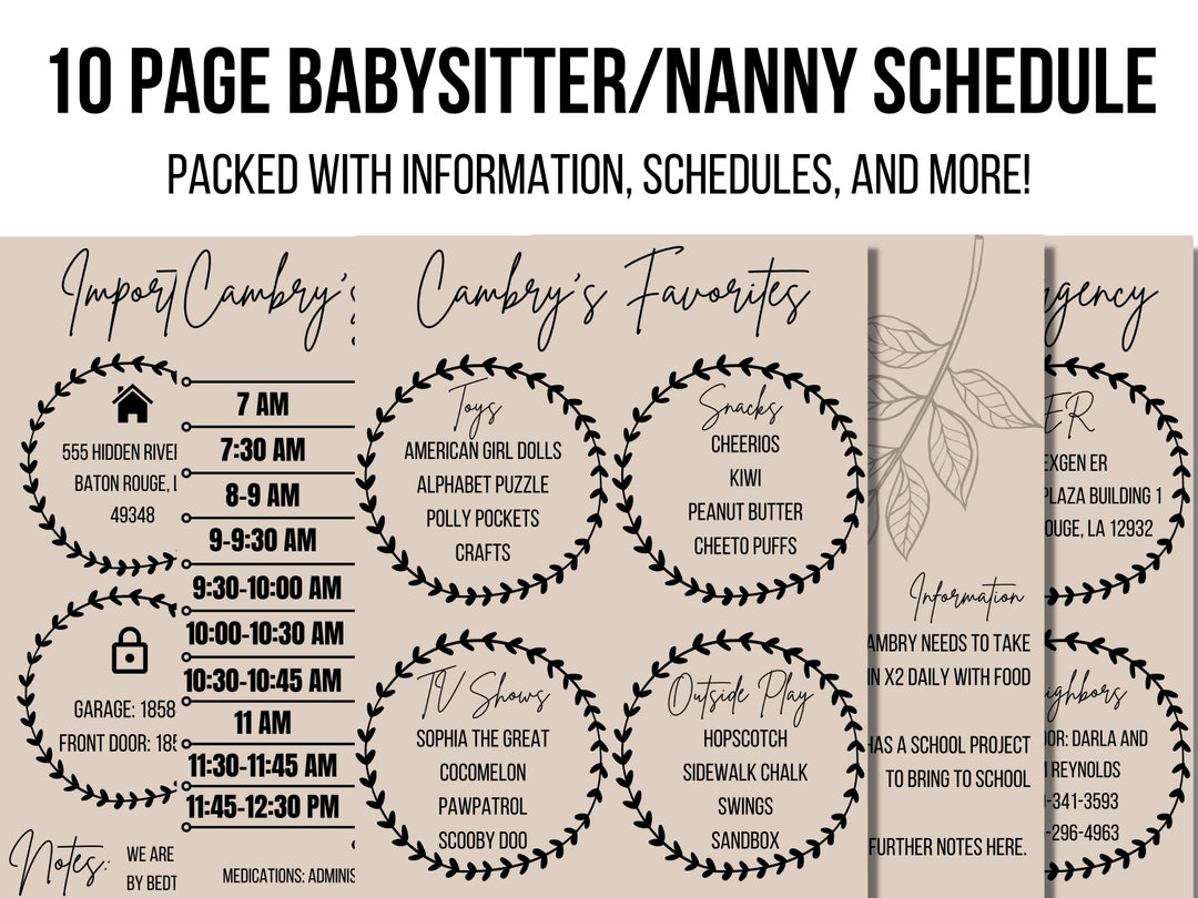 Editable Baby and Toddler Routine Guide, Baby and Toddler Schedule ...