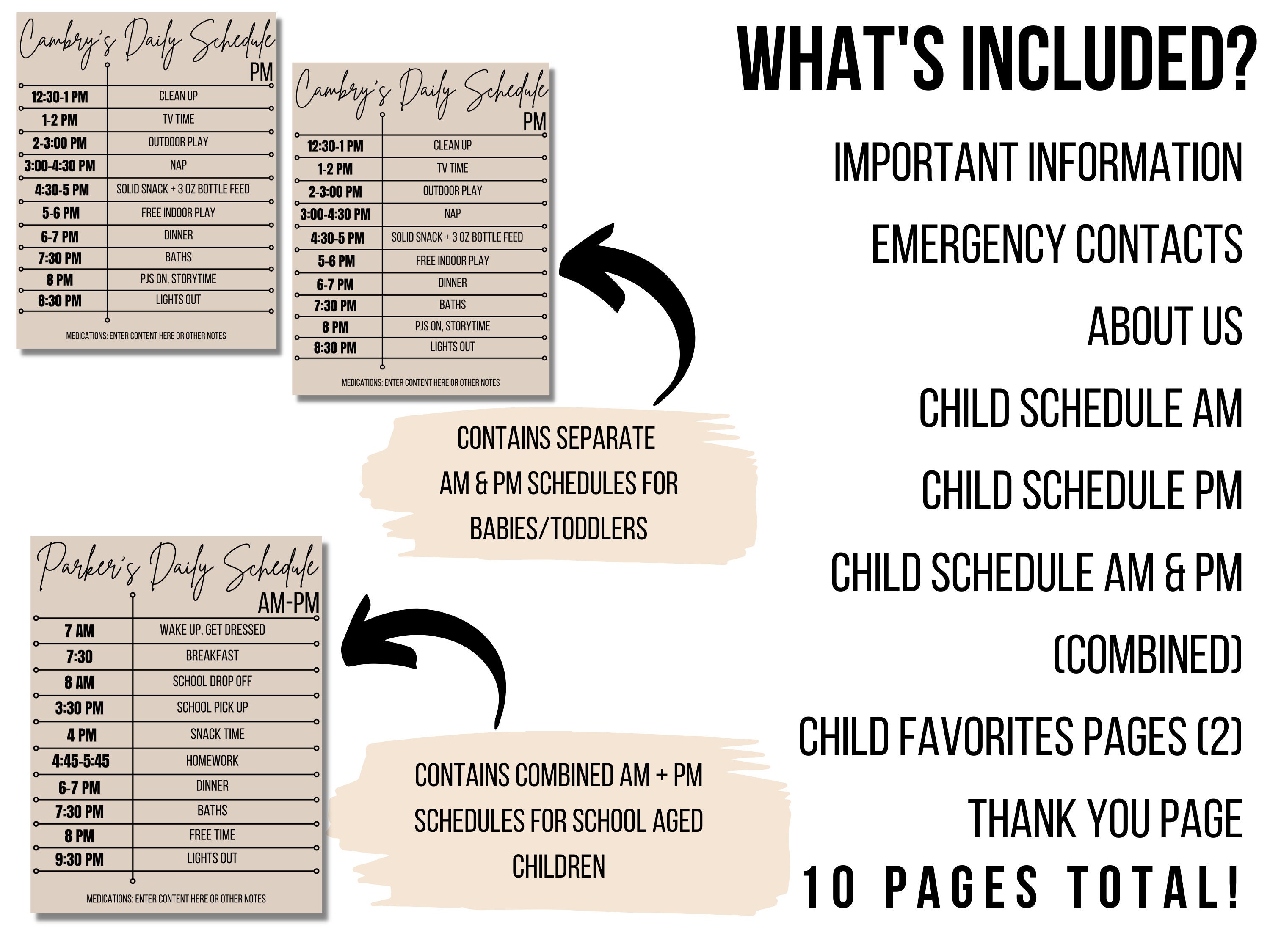 Editable Baby and Toddler Routine Guide, Baby and Toddler Schedule ...