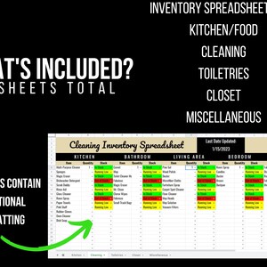 Ultimate Inventory Spreadsheet, Pantry Inventory List, Closet Inventory ...