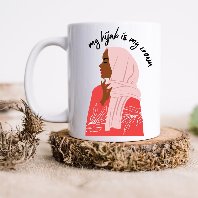 Personalized Hijabi Mug, Hijab Girl Mug, Muslim Girl Gift, Abstract ...