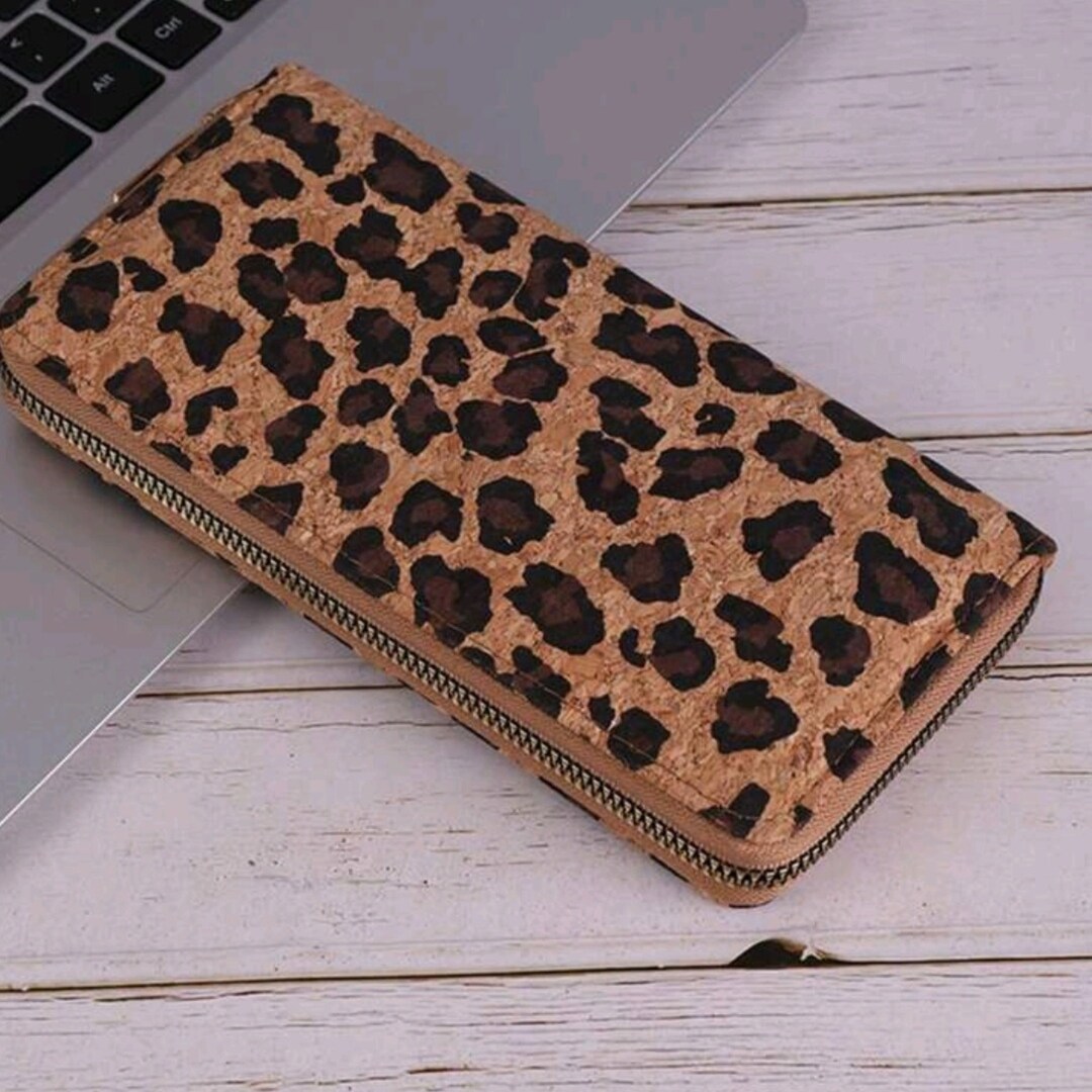 Leopard Wallet, Cork Slim Wallet, Cork Gift Idea, Leopard Print Design ...