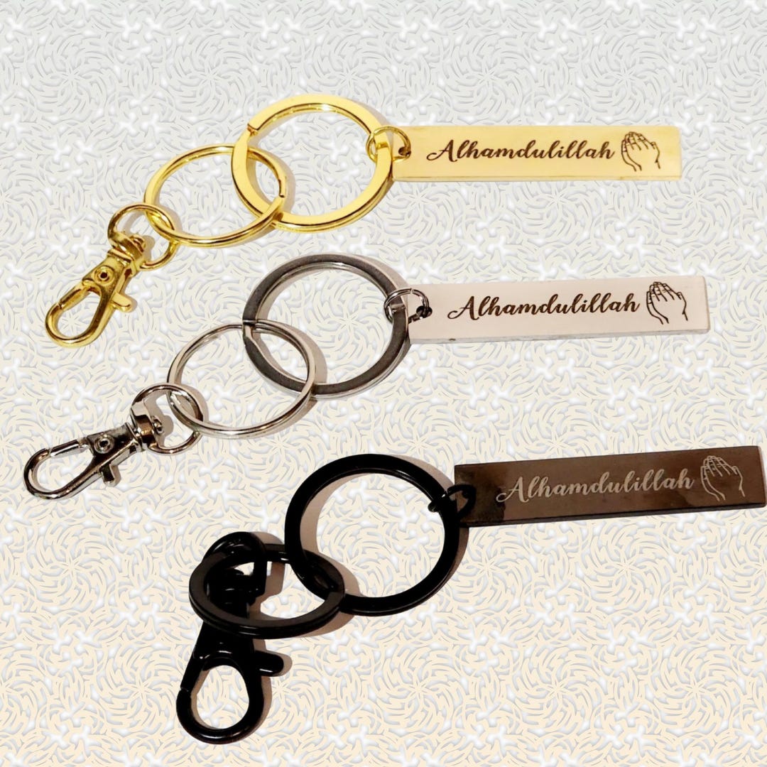 Islamic Engraved Keychain-eid Gifts-modern Keyrings - Etsy