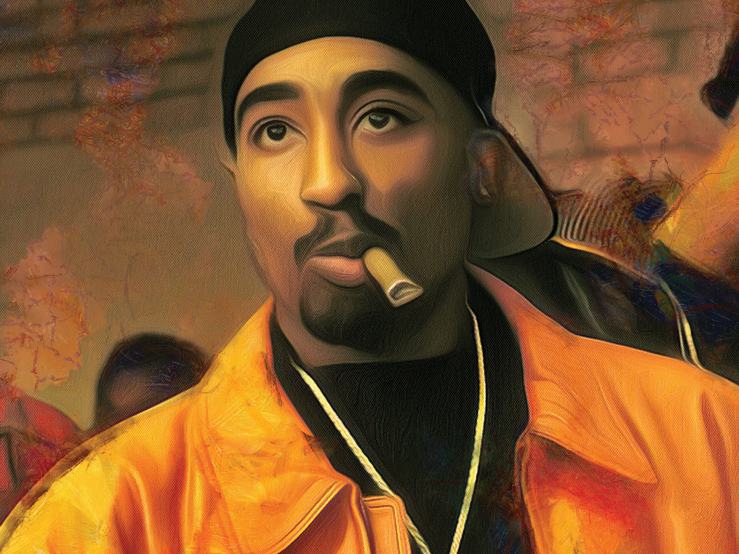 Tupac Above the Rim Digital Painting Art Canvas Wall Art Home Decor ...