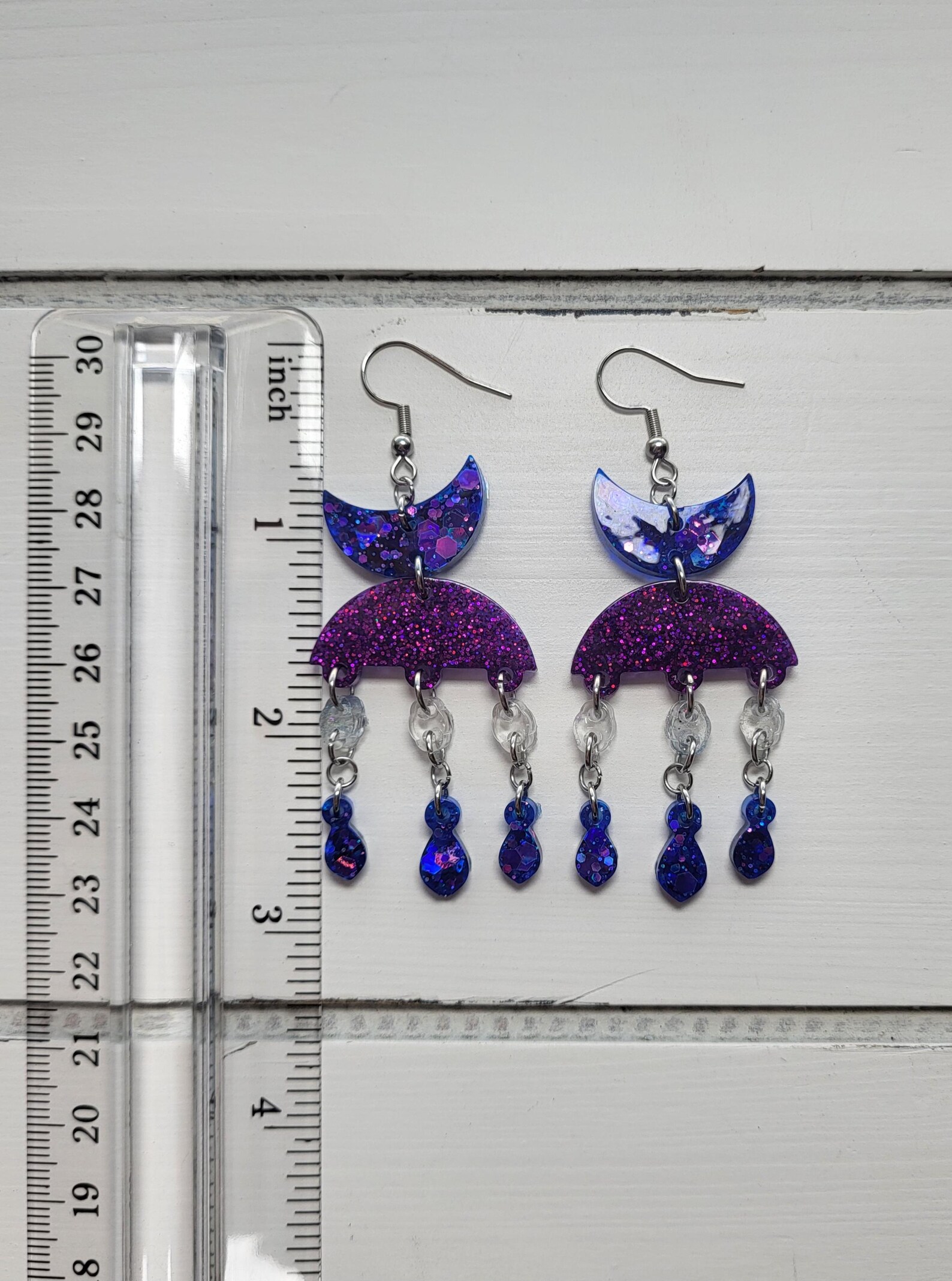 Moon Child Vibes Dangle Stainless Steel Earrings - Etsy