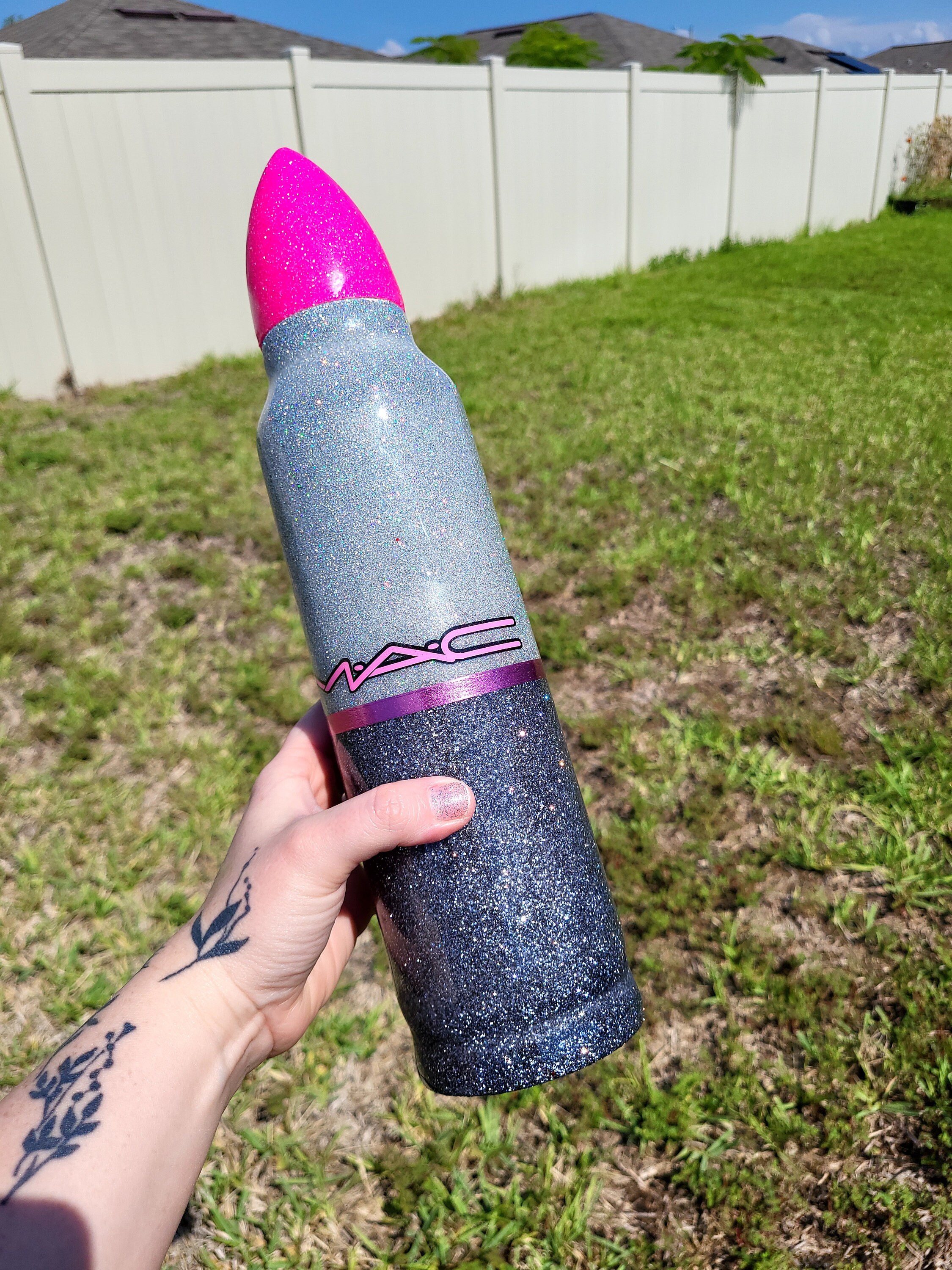 Pink MAC Lipstick Bullet 32oz Stainless Steel Tumbler / Thermos - Etsy