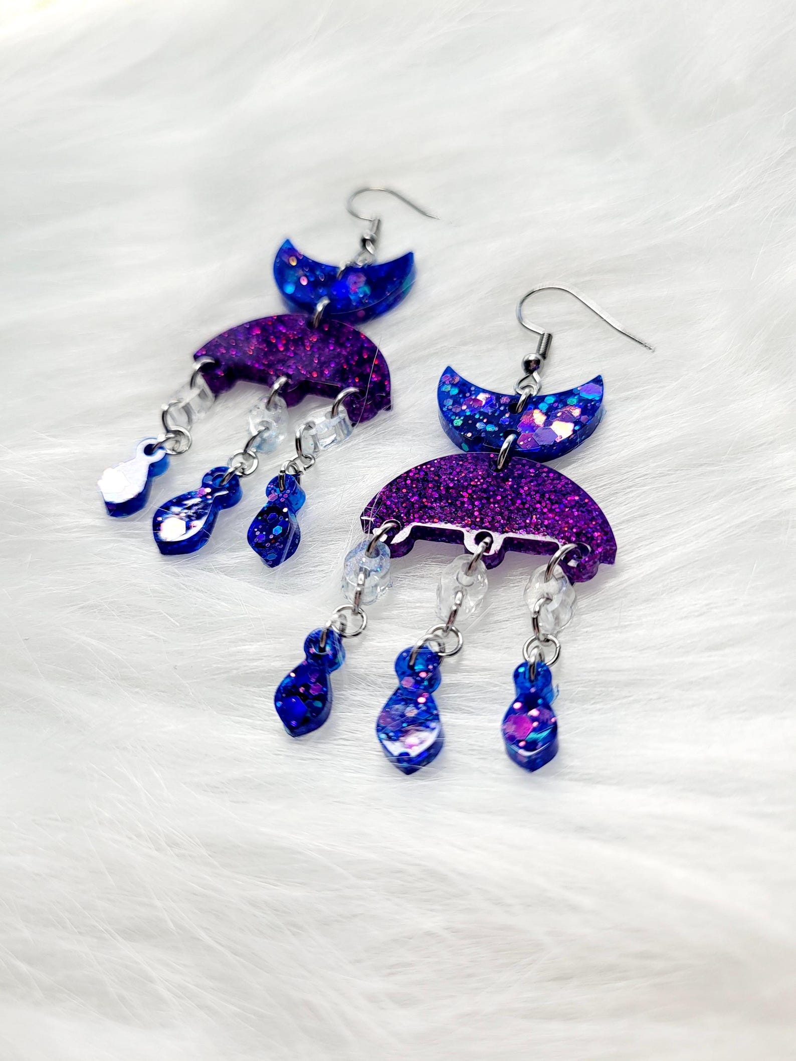Moon Child Vibes Dangle Stainless Steel Earrings - Etsy