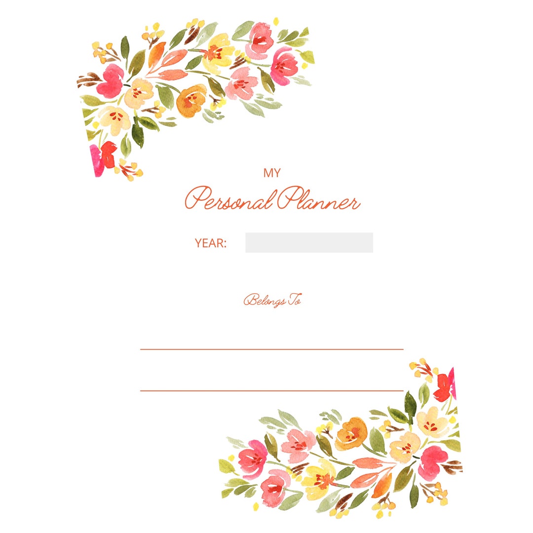 Undated Floral Planner With Monthly Weekly and Daily Pages - Etsy