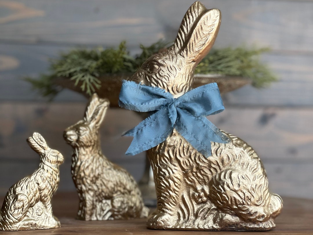 Bunny Nursery Decor for Girl, Faux Foil Gold Bunnies for Nursery, Baby ...