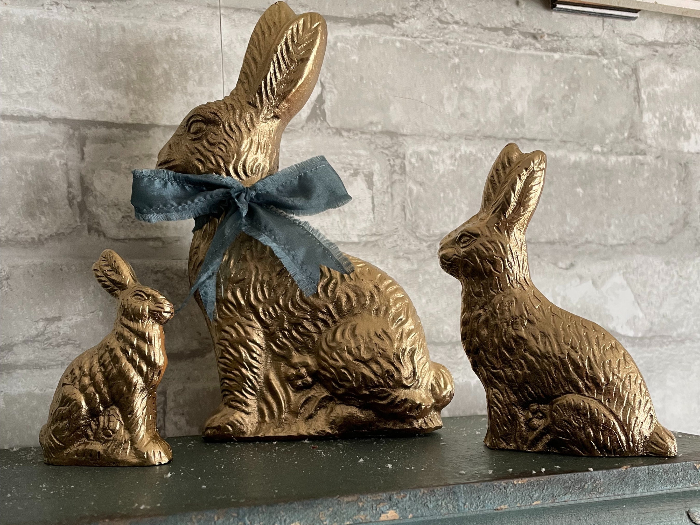 Bunny Nursery Decor for Girl, Faux Foil Gold Bunnies for Nursery, Baby ...