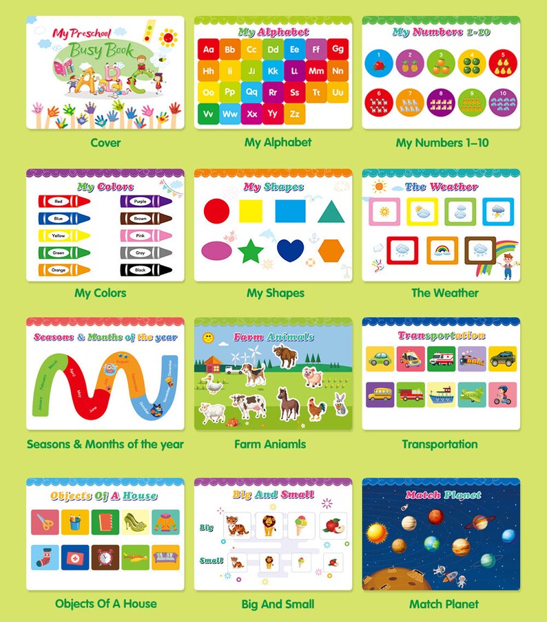 Busy Book - Toddler Preschool Teaching Aids, Educational Tools, Parent ...