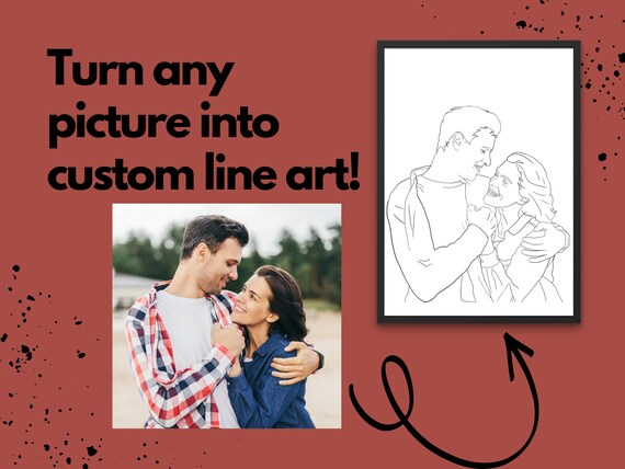 Custom Line Art Portrait From Photo Personalised Portrait - Etsy