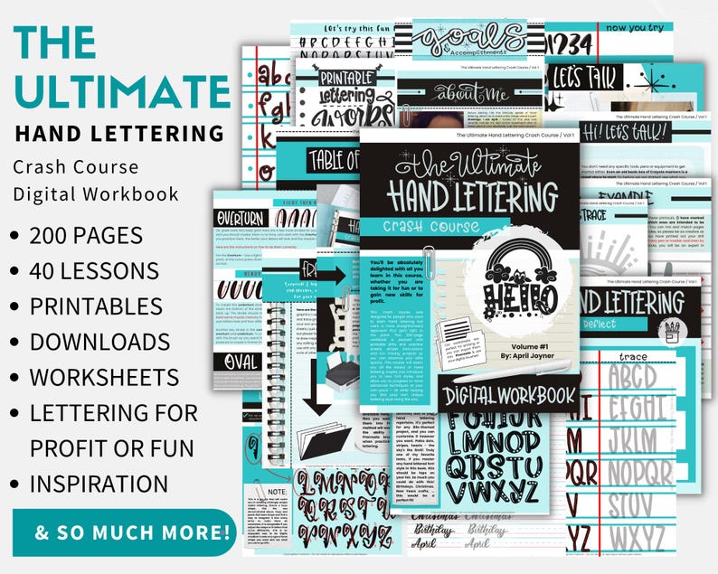 Hand Lettering Practice Bundle for Beginners | Printable & Procreate ...