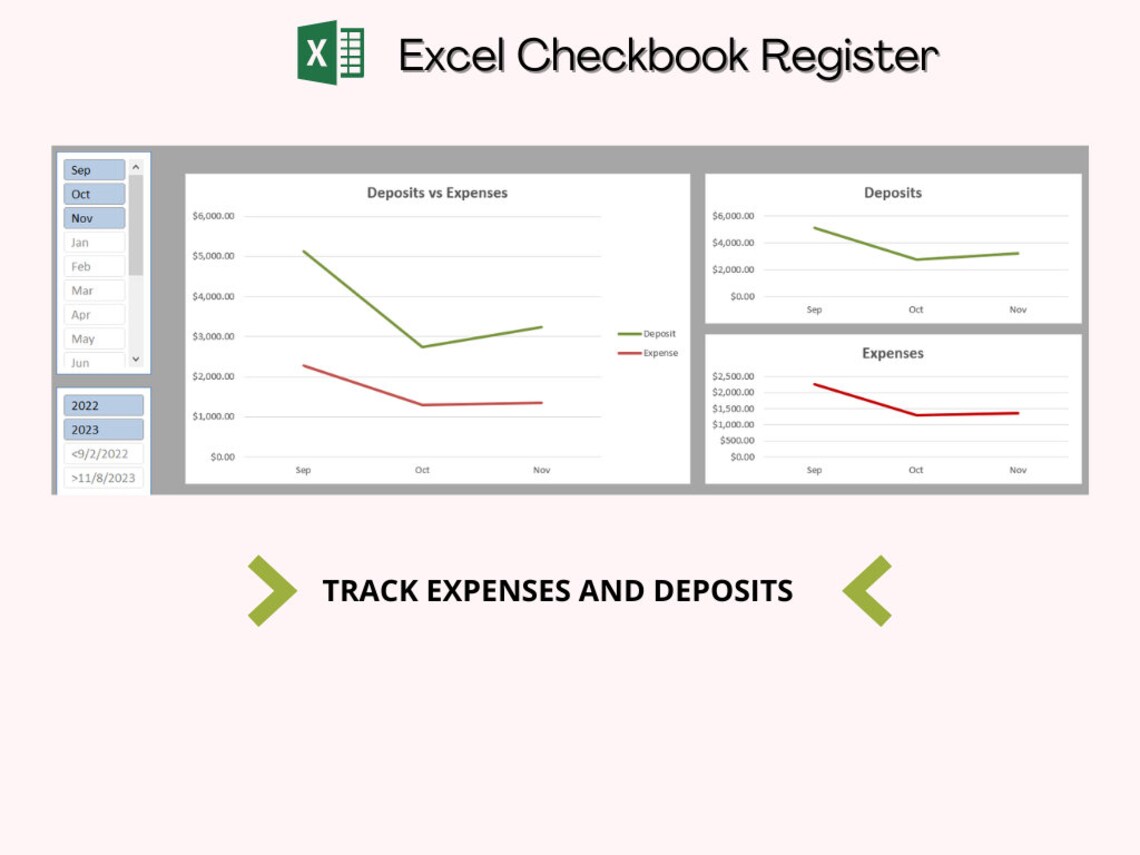 Checkbook Register / Checkbook Tracker / Money Tracker / Expense ...