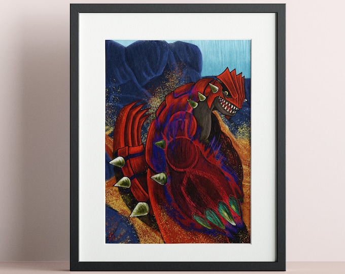 Pokemon Groudon Full Art Print Poster Illustration - Etsy