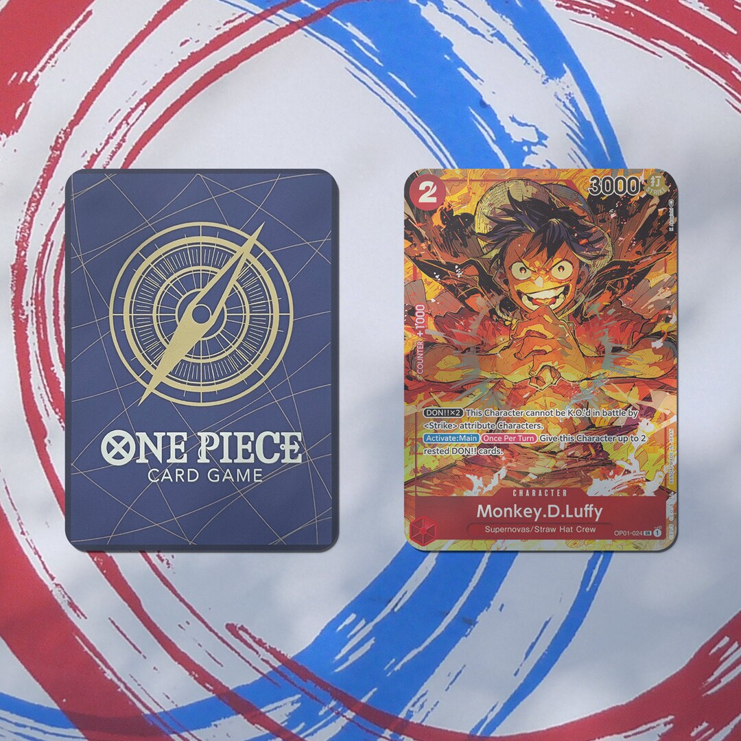 One Piece Proxy TCG, Monkey D Luffy OP01-024 SR JAPANESE Holo Custom ...