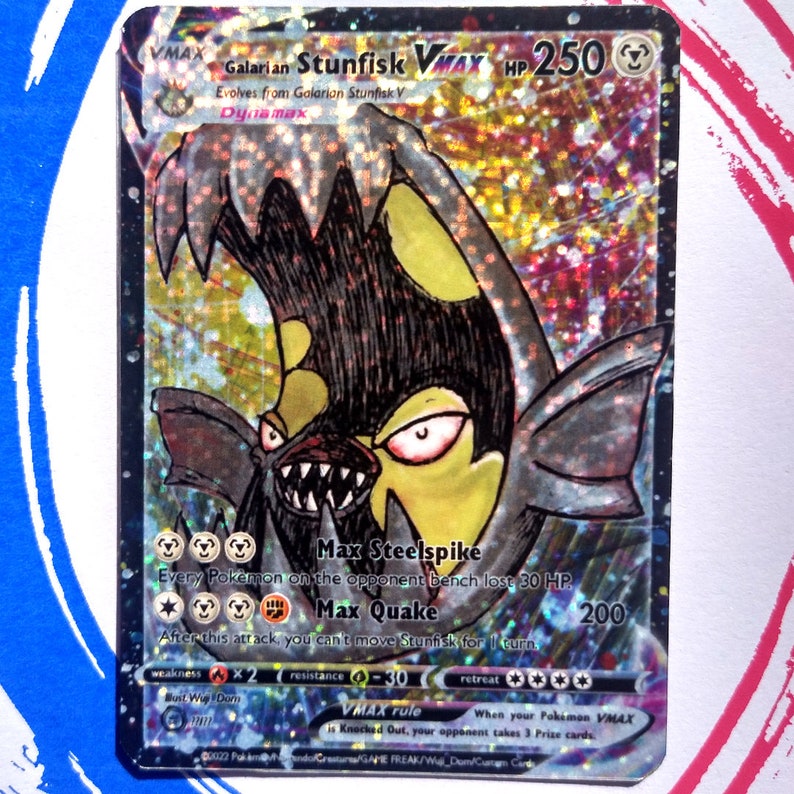 Pokèmon TCG Stunfisk Vmax Holo Custom Cards - Etsy