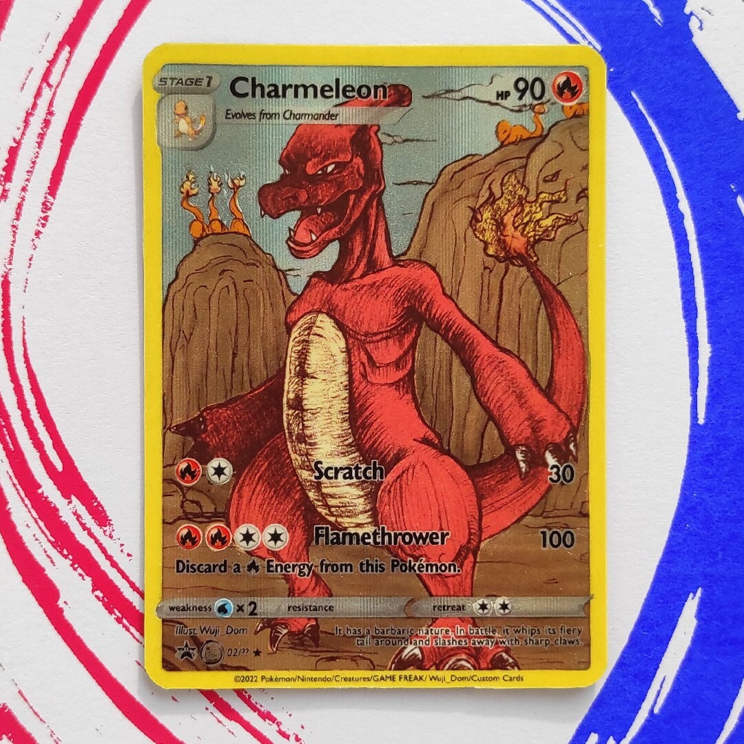 Pokemon TCG Charmeleon, Full Art Holo Orica & Custom Pokemon Cards. - Etsy