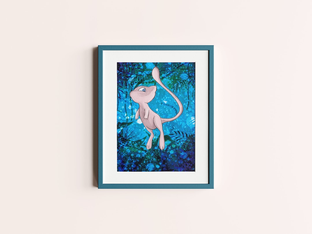 Pokémon Poster - Mew Artwork - Original Digital Illustration - Instant ...