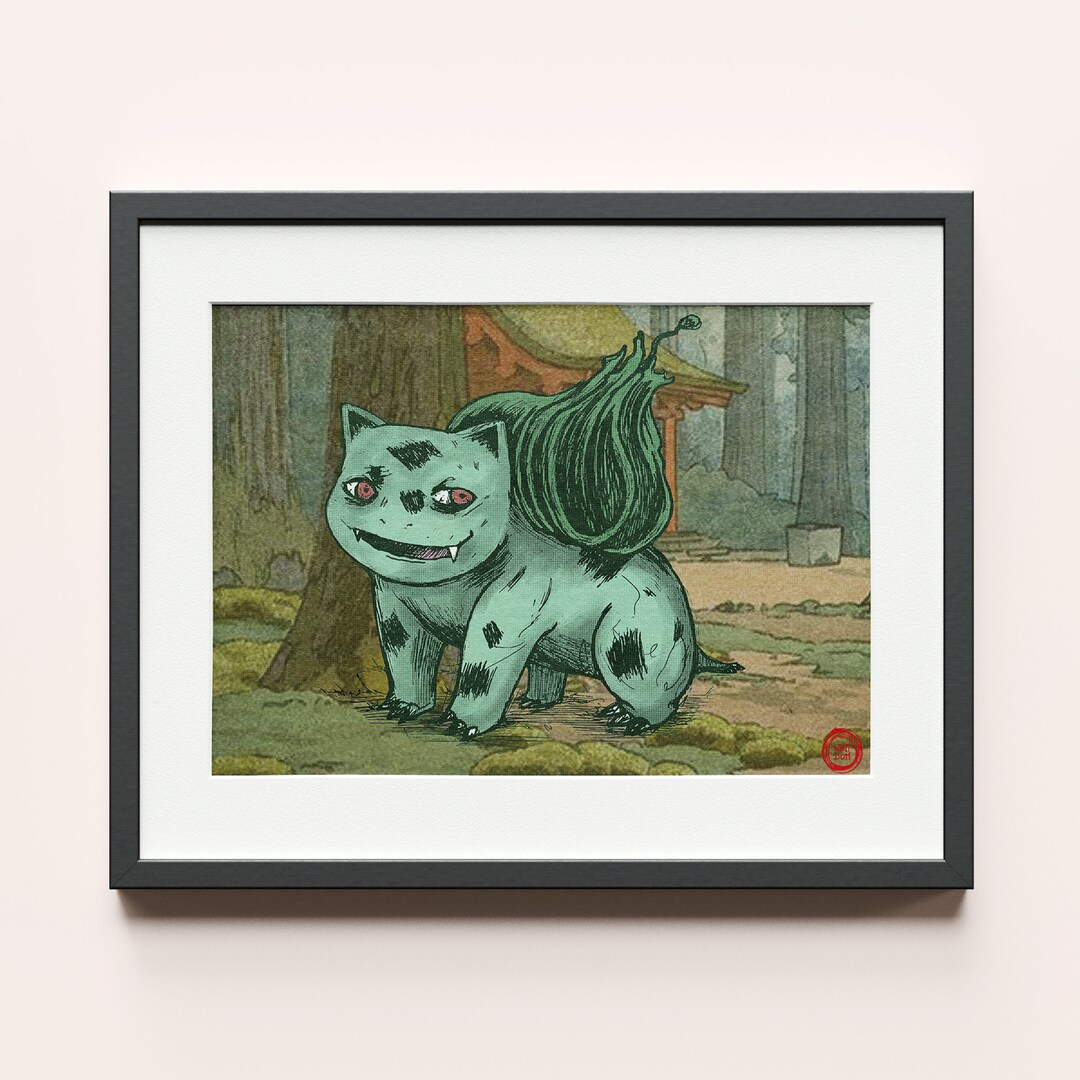 Pokemon Poster, Bulbasaur Artwork, Original Digital Illustration ...