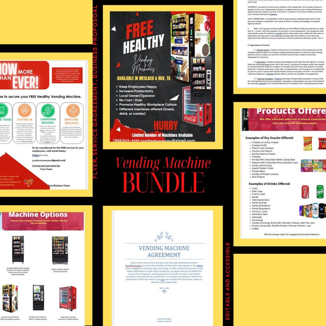 Customizable Vending Machine Business Proposal, Flyer, Service ...