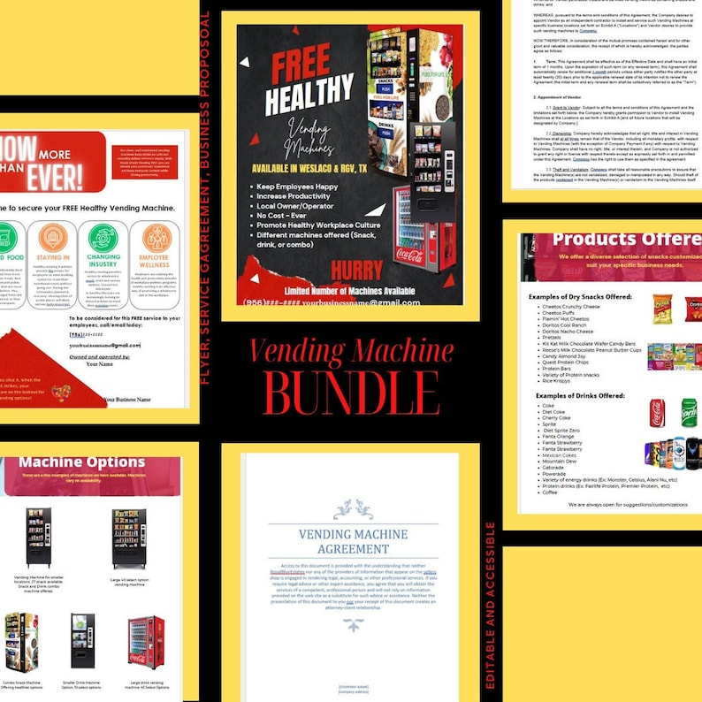 Customizable Vending Machine Business Proposal, Flyer, Service ...