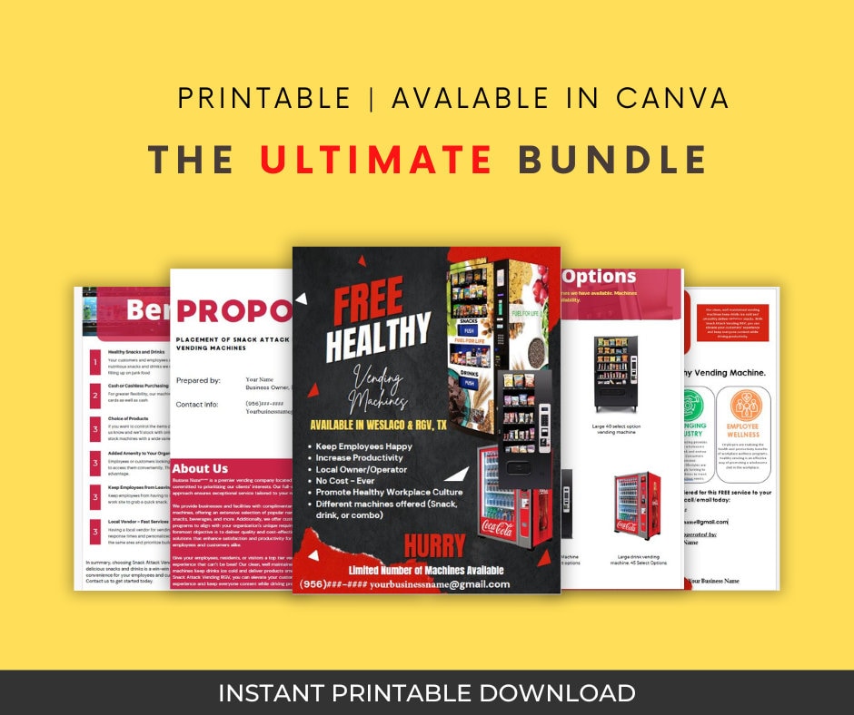 Customizable Vending Machine Business Proposal, Flyer, Service ...