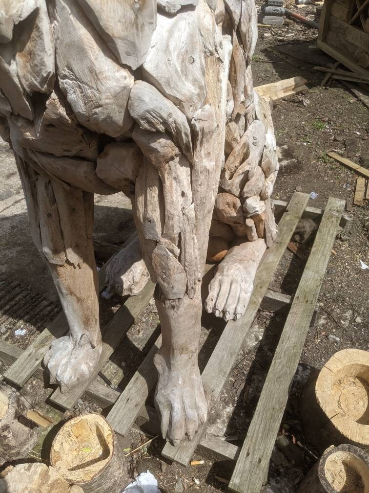 Large Drift Wood Dog Hand Made - Etsy