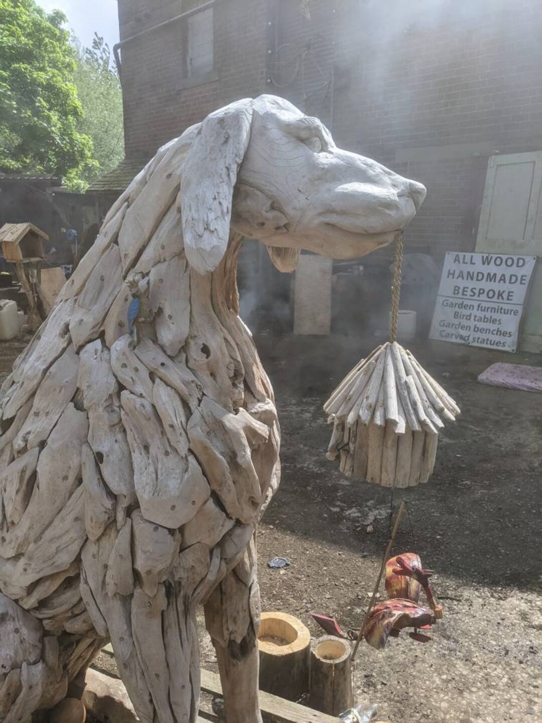 Large Drift Wood Dog Hand Made - Etsy