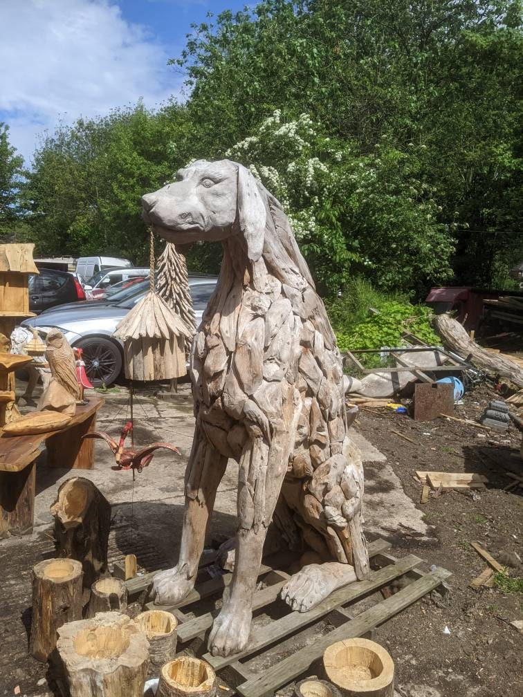 Large Drift Wood Dog Hand Made - Etsy