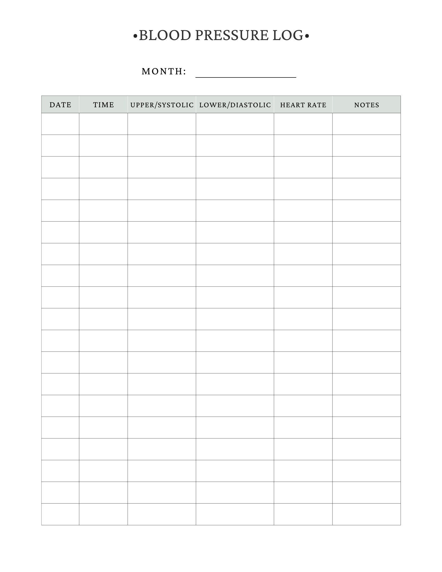 Blood Pressure Log Fill Online Printable Fillable Blank PdfFiller