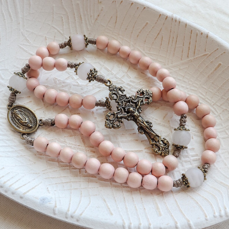 Pink Rosary - Etsy