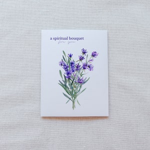 Spiritual Bouquet Card, Purple Floral Card, Prayer Bouquet, Praying for ...