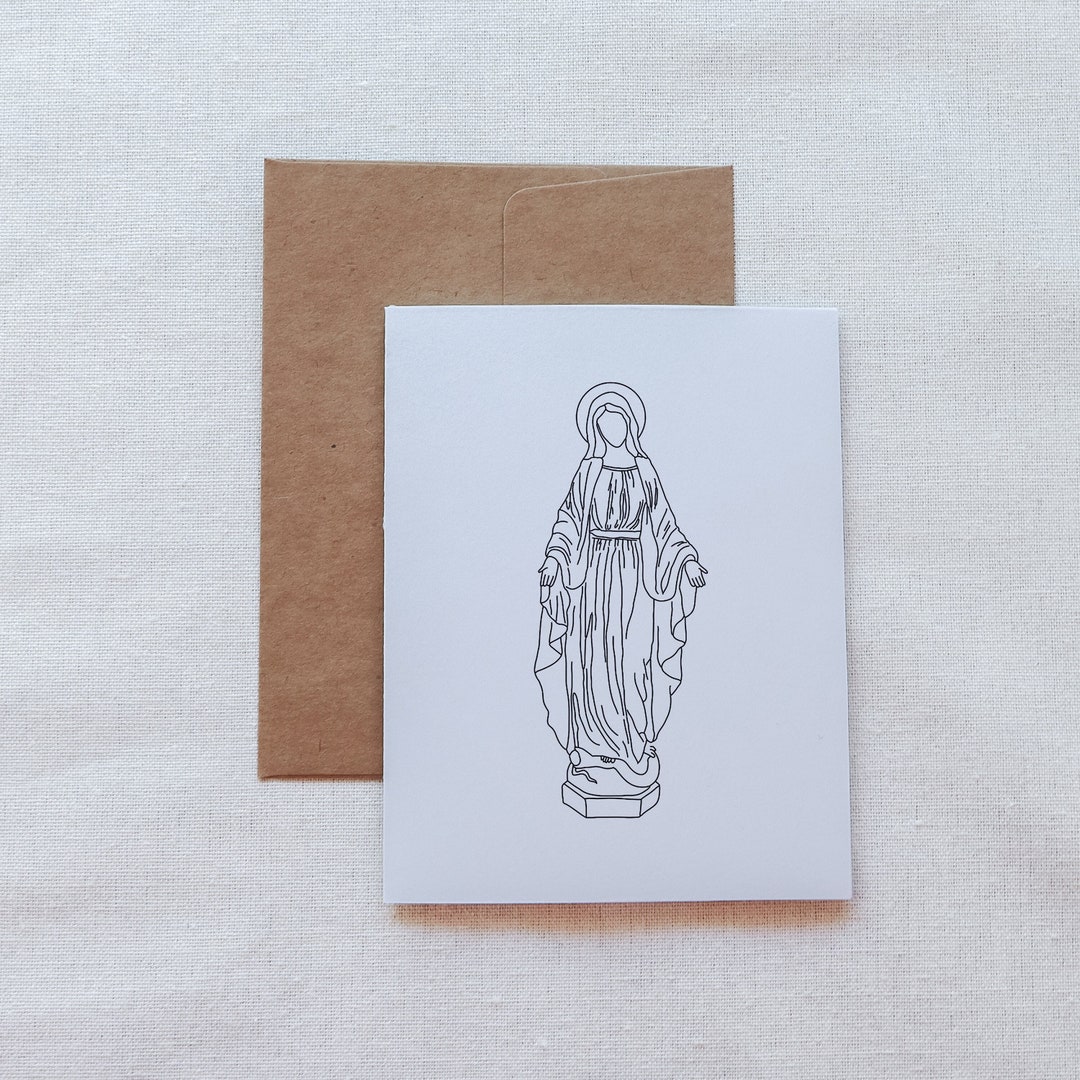 Blessed Mother Mary Notecard, Catholic Saint Card, Stationery Card ...