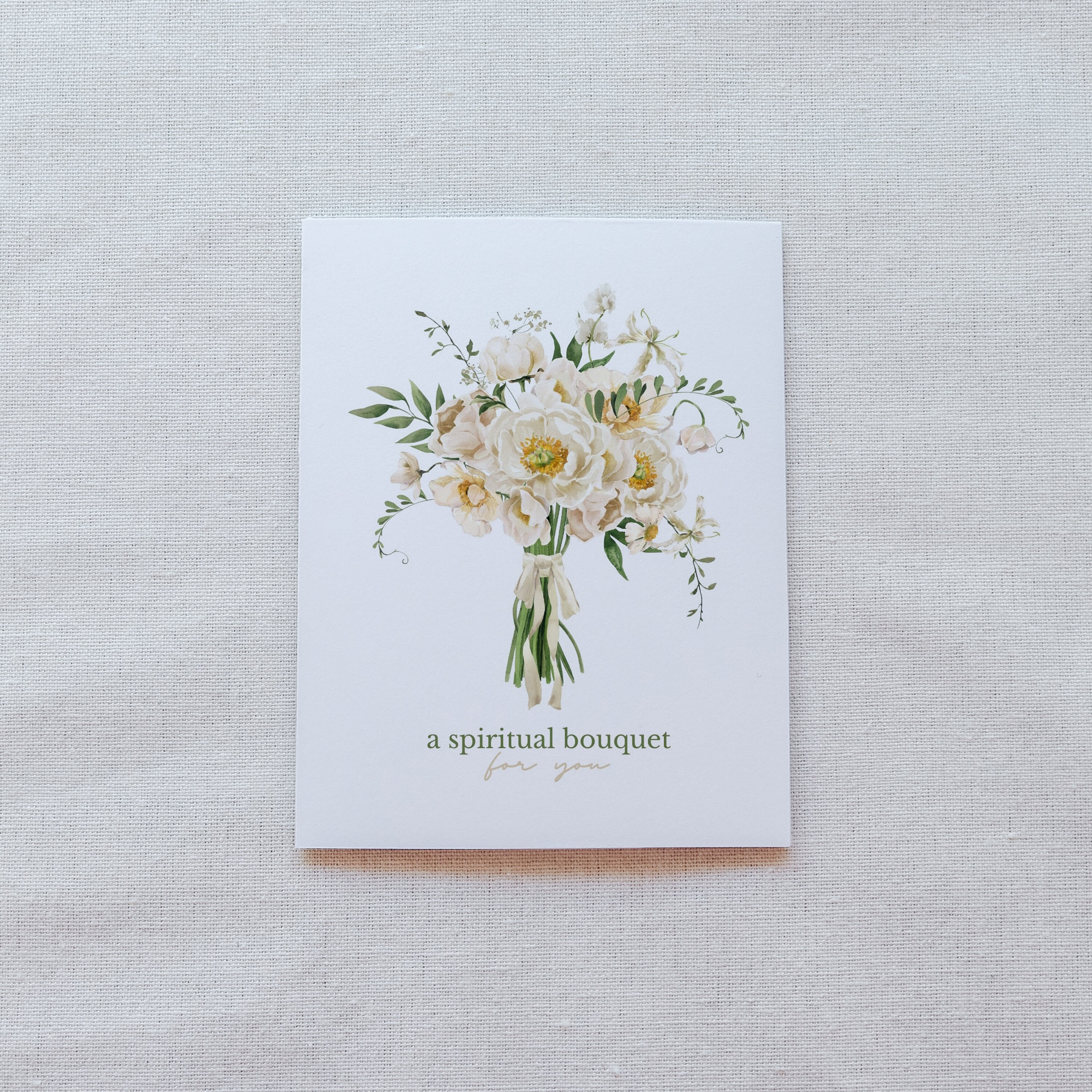 Spiritual Bouquet Card, White Floral Catholic Greeting Card - Etsy
