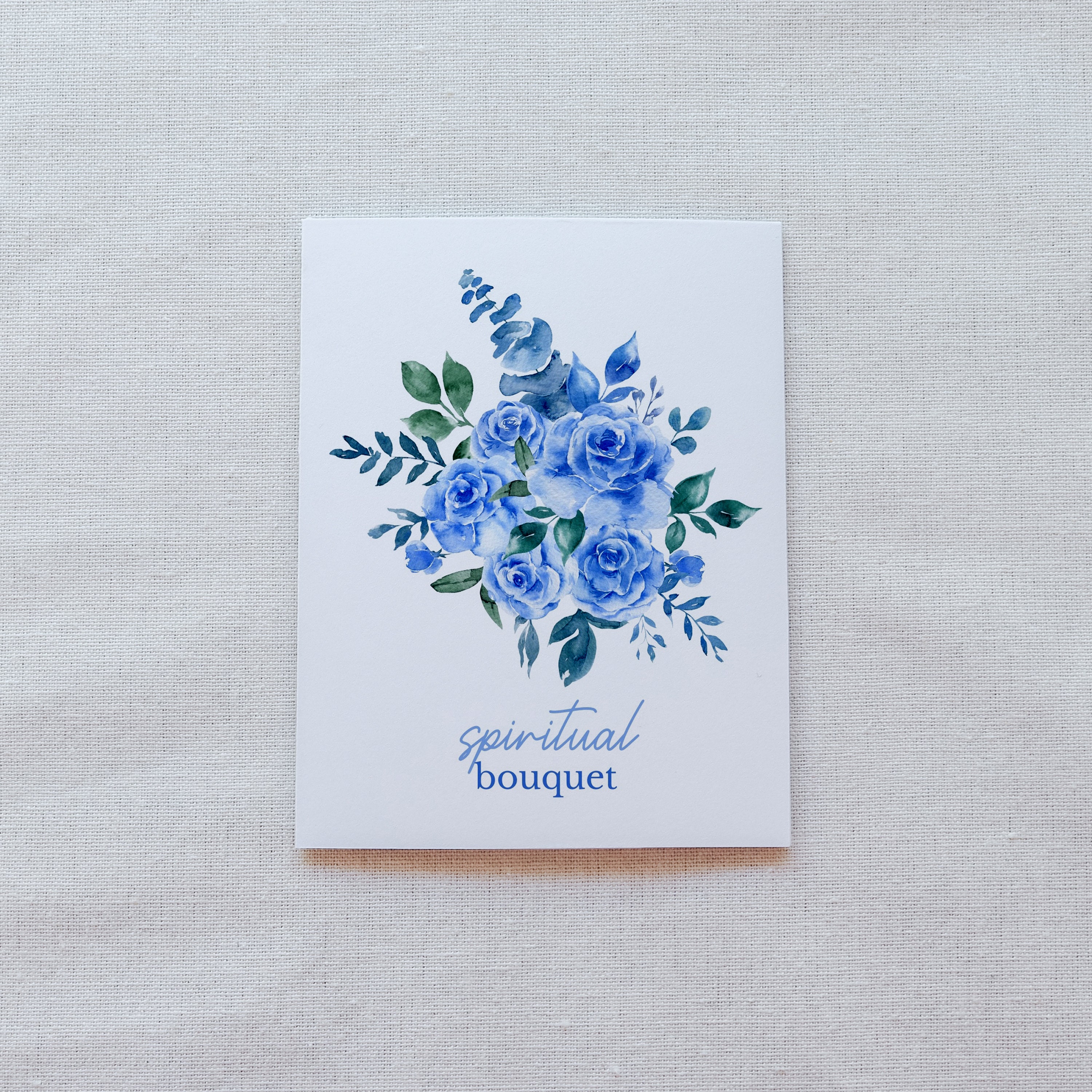 Blue Floral Spiritual Bouquet Card, Catholic Prayer Card - Etsy