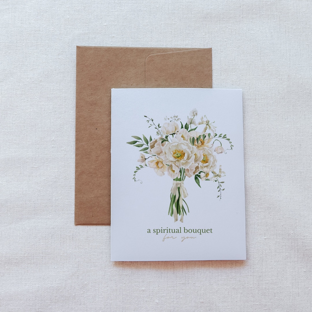 Spiritual Bouquet Card, White Floral Card, Prayer Bouquet, Praying for ...