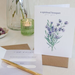 Spiritual Bouquet Card, Purple Floral Card, Prayer Bouquet, Praying for ...