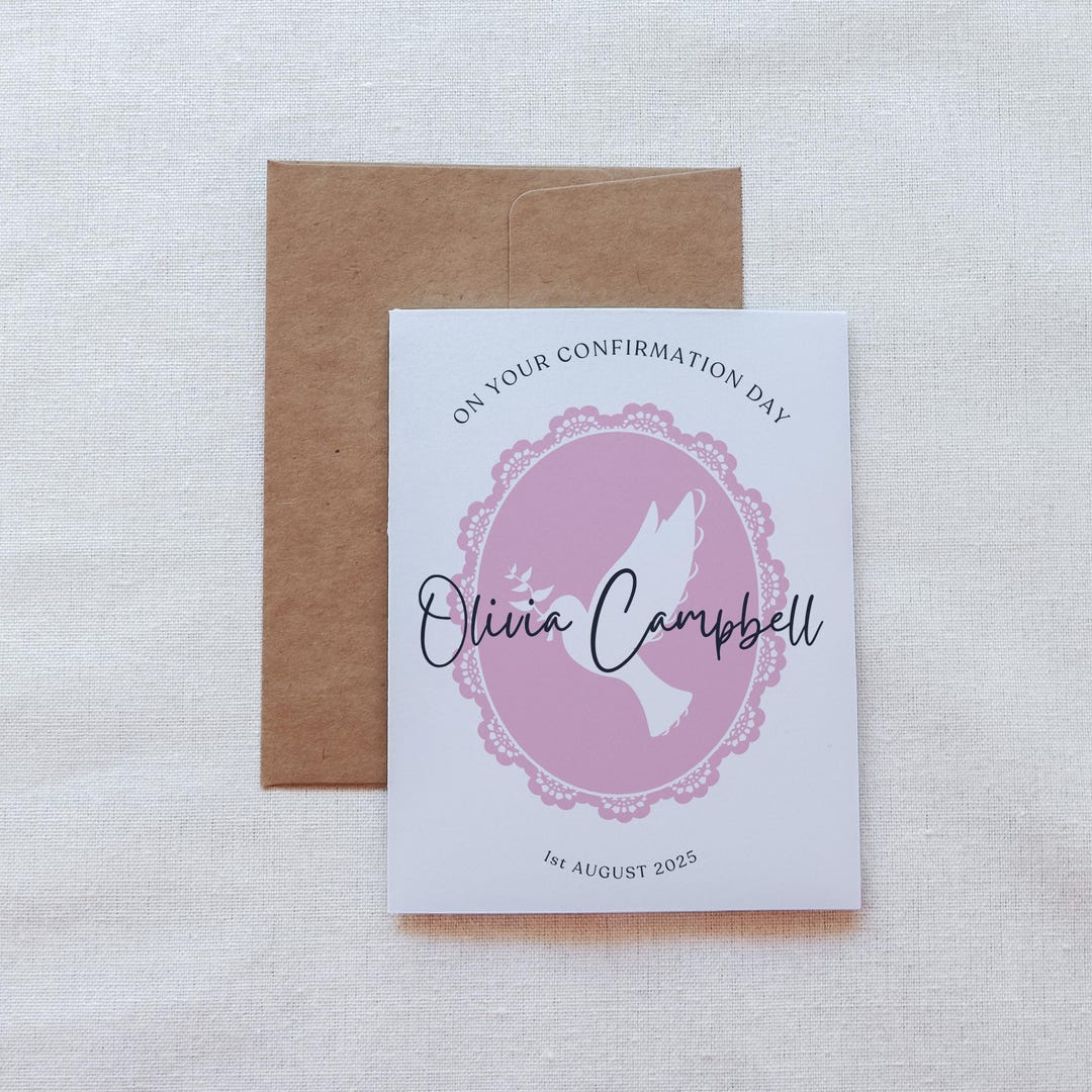 Custom Confirmation Card, Holy Spirit Dove, Catholic Girl - Etsy