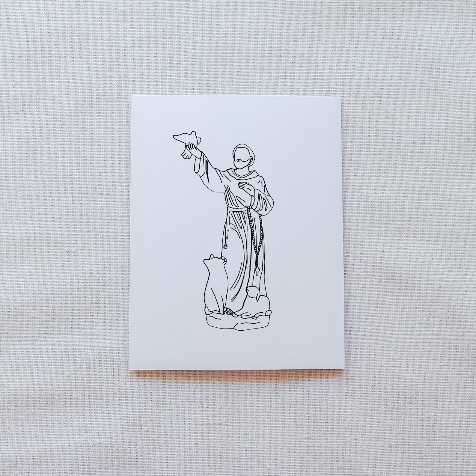 St Francis of Assisi Notecard, Catholic Saint Greeting Card - Etsy