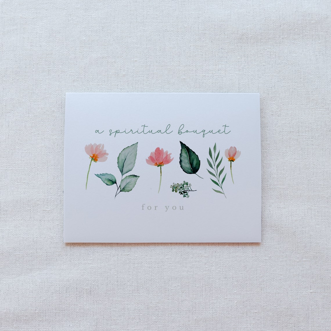 Spiritual Bouquet Card, Green Floral Card, Prayer Bouquet, Praying for ...