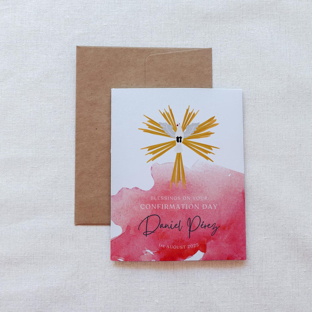 Custom Confirmation Card, Holy Spirit Catholic Greeting - Etsy