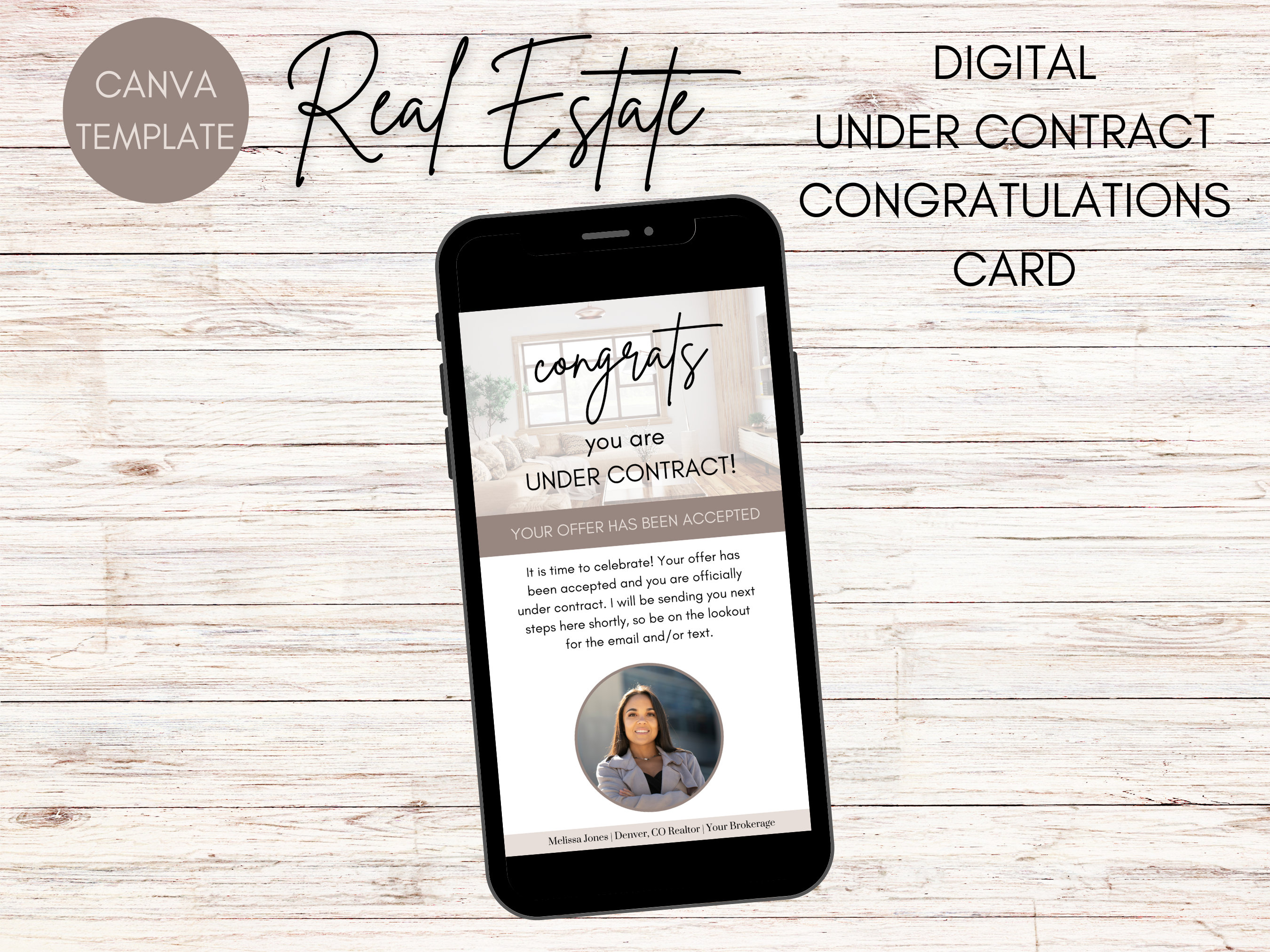 Under Contract Congratulations Card | Digital Congratulations Card ...