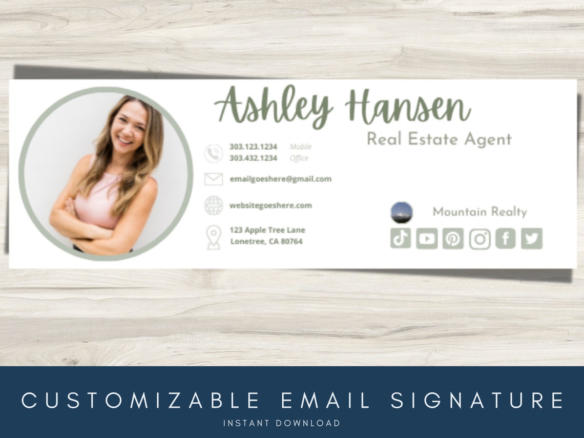 Email Signature Template Signature Logo Influencer - Etsy