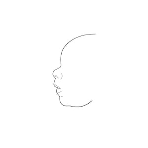 Minimal Line Art Baby Side Profile Tattoo Digital Design JPEG PNG SVG ...