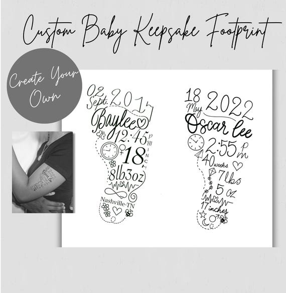 Baby footprint tattoo ideas for mom | Orangetattooshop.com