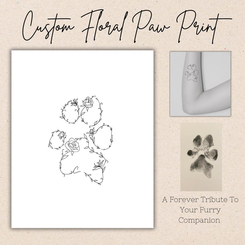 Cat Flower Tattoo - Etsy