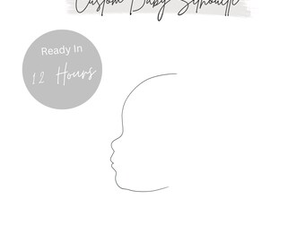 Minimalist Custom Birth Flower Baby Side Profile Silhouette Embroidery ...