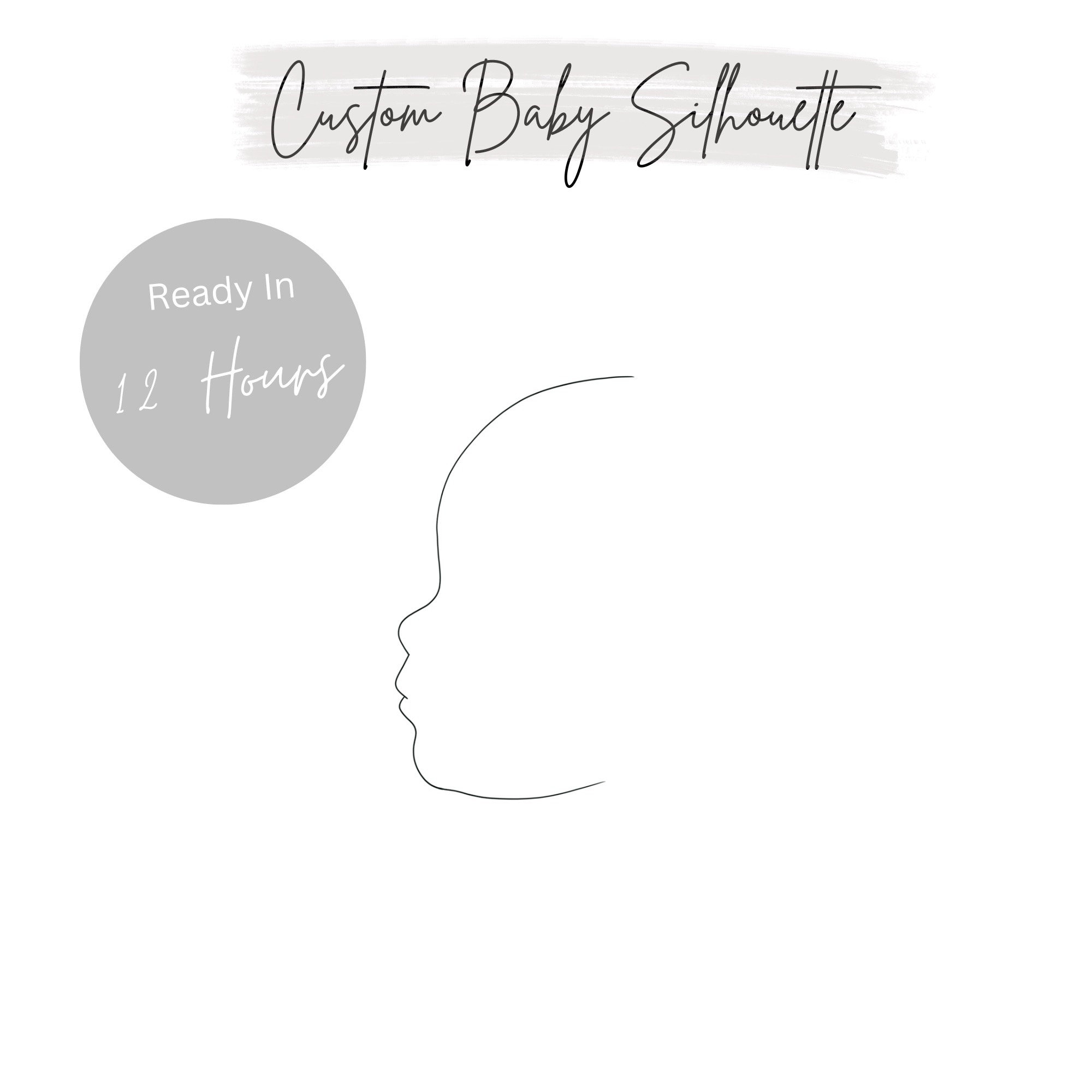 Minimalist Baby Side Profile Tattoo Personalized Digital Design Print ...