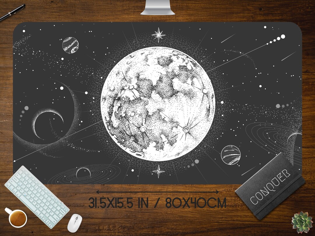 Celestial Moon Desk Mat Xl, Moon Phases Mouse Pad, Mystical Astrology ...