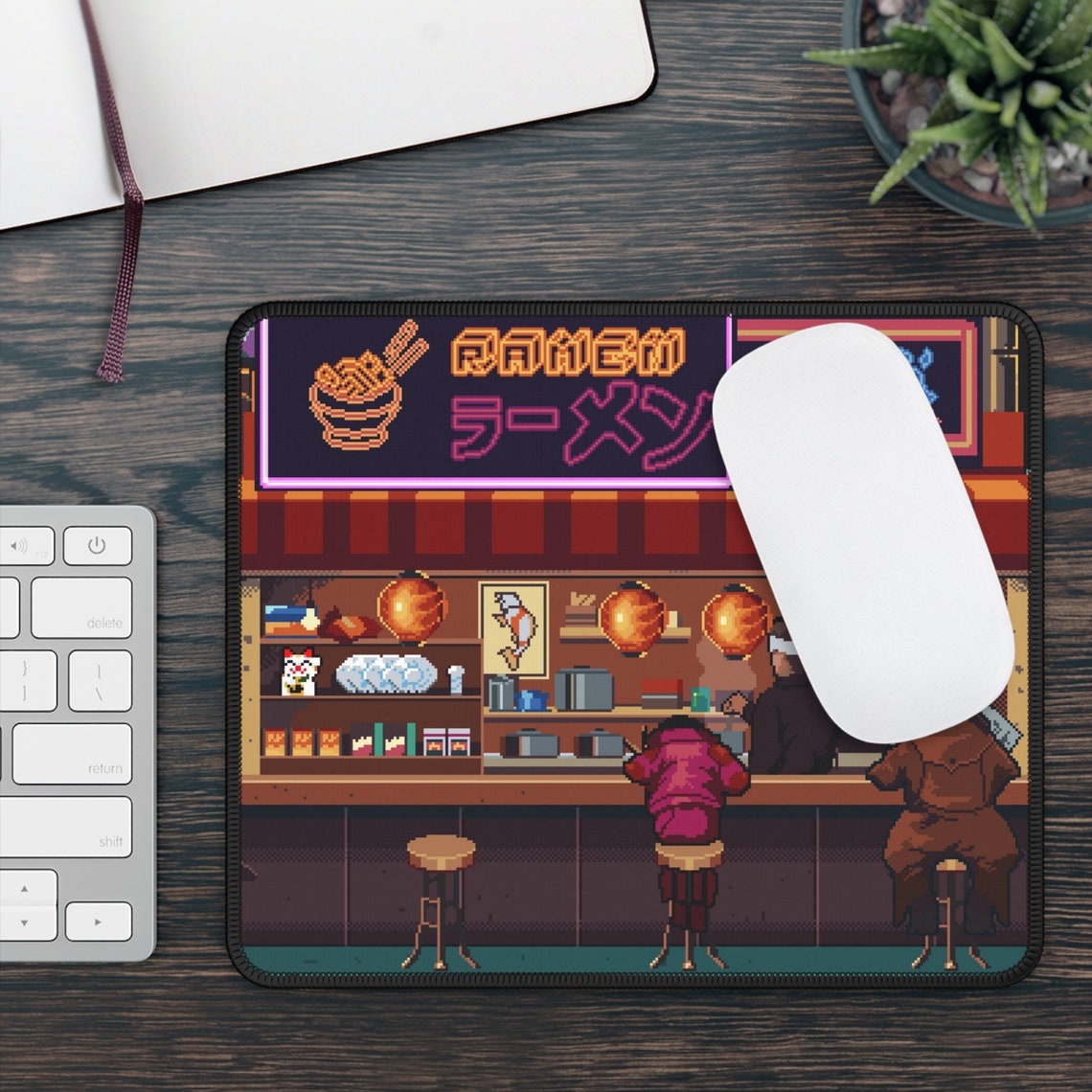 Japanese Ramen Food Stall Pixel Art Mouse Pad, Anime Pixel Art Lo-fi ...